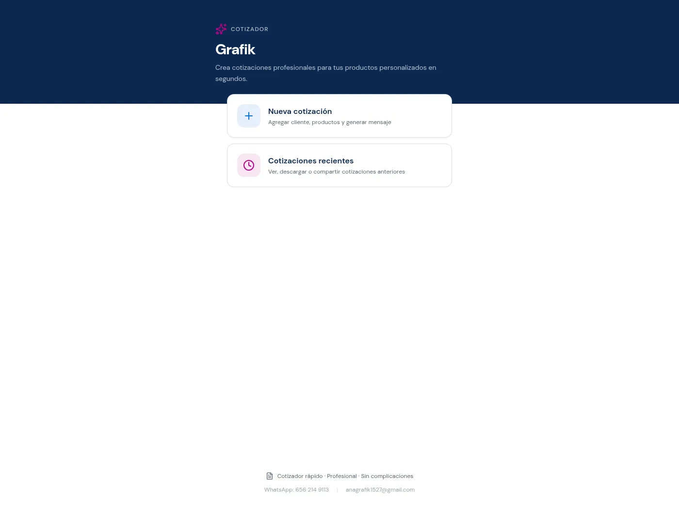 Grafik Cotizador Web