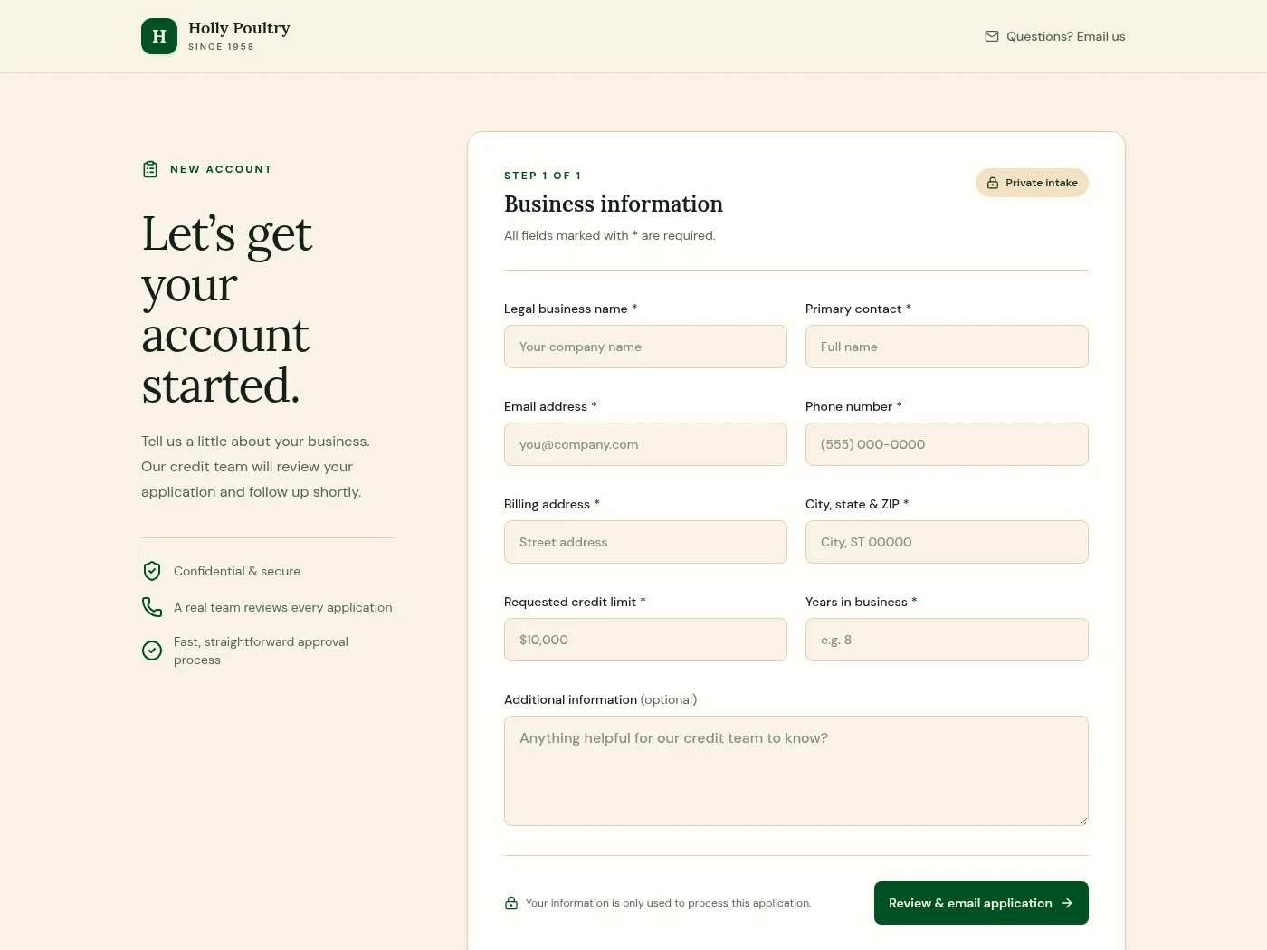 Credit Application Form