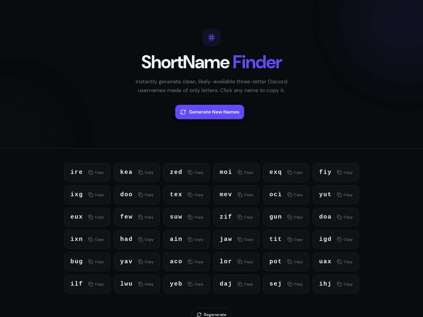 ShortName Finder