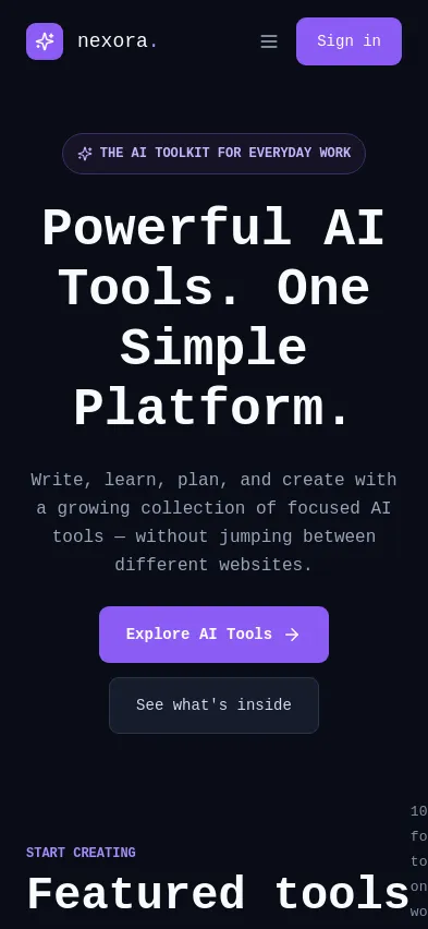 Nexora AI Tools Hub