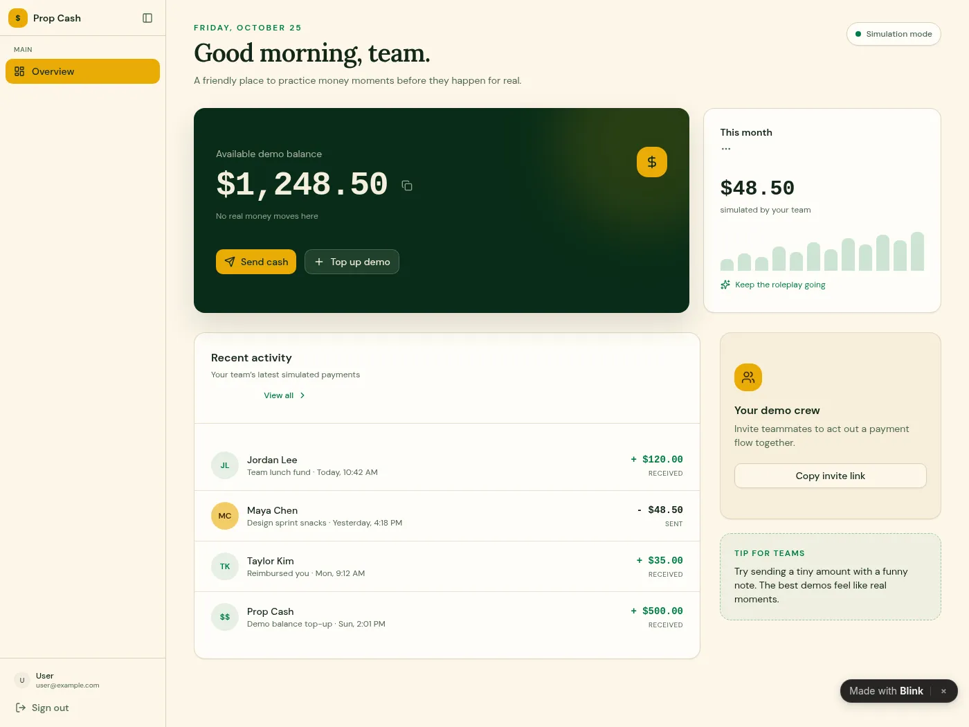 Prop CashApp Simulator
