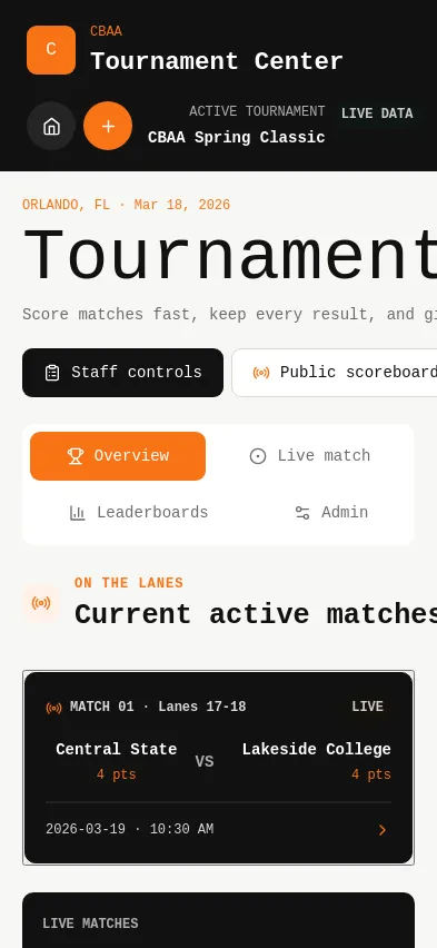 CBAA Bowling ScoreApp