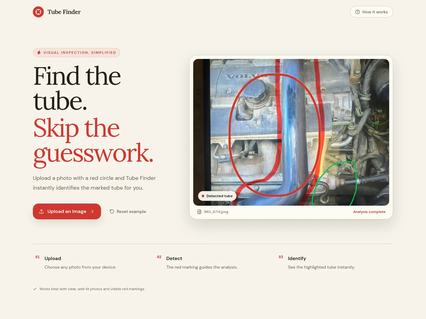 Red Circle Tube Finder