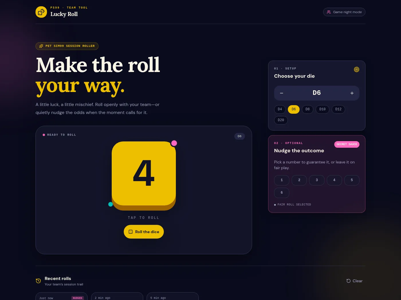 Rigged Dice Roller