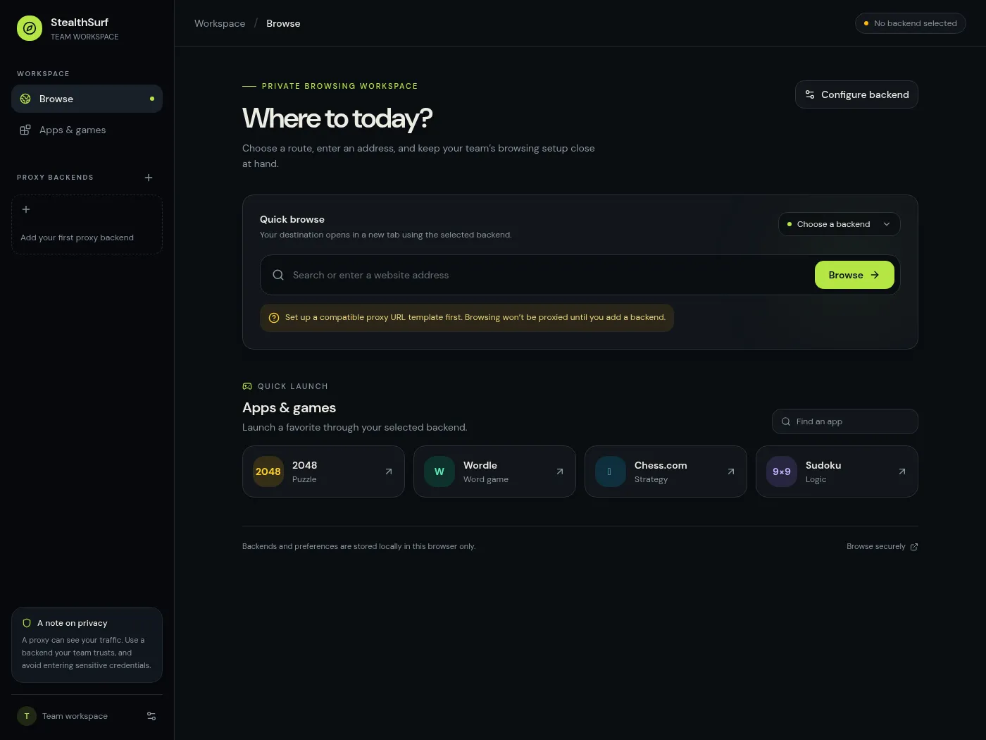 StealthSurf Dashboard