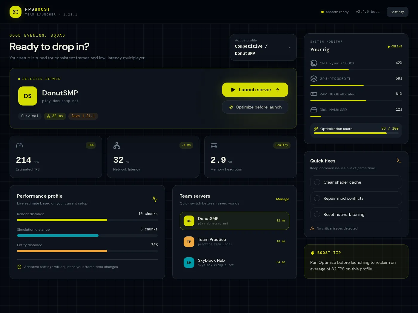 FPSBoost Server Launcher