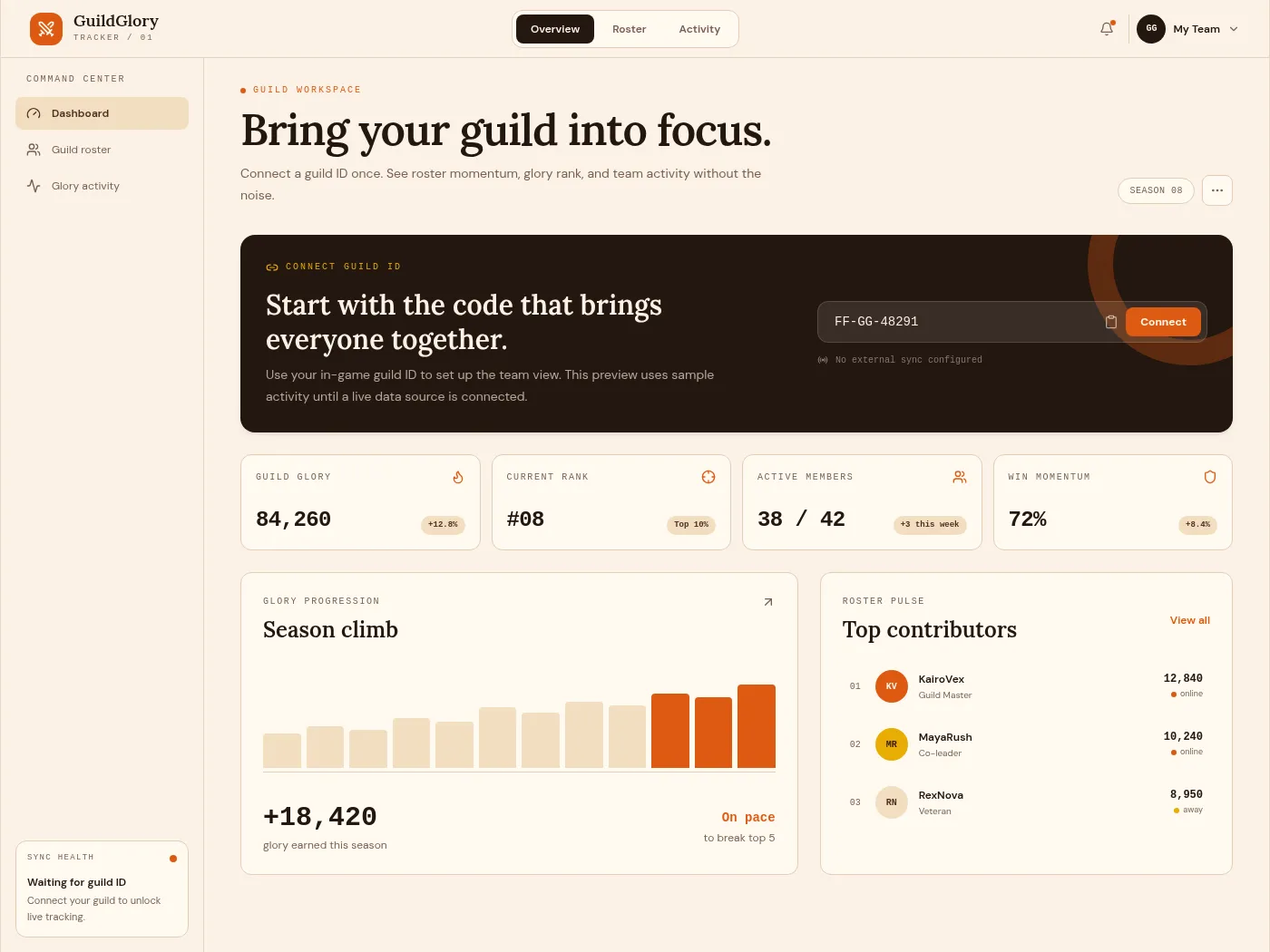 GuildGlory Tracker