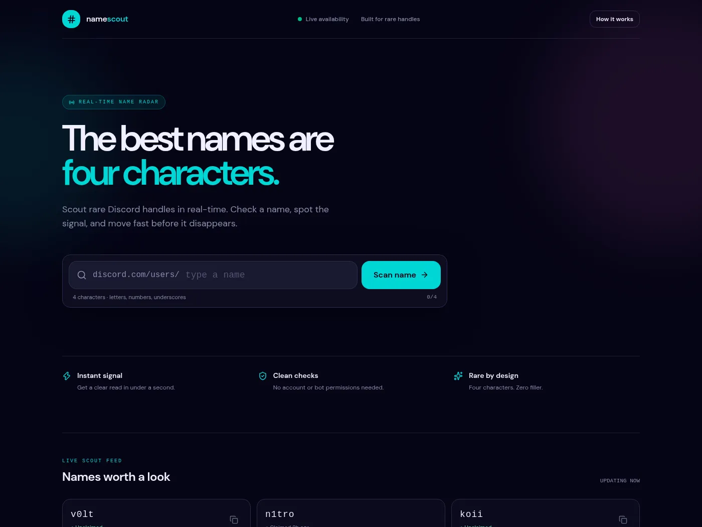 Discord Name Scout