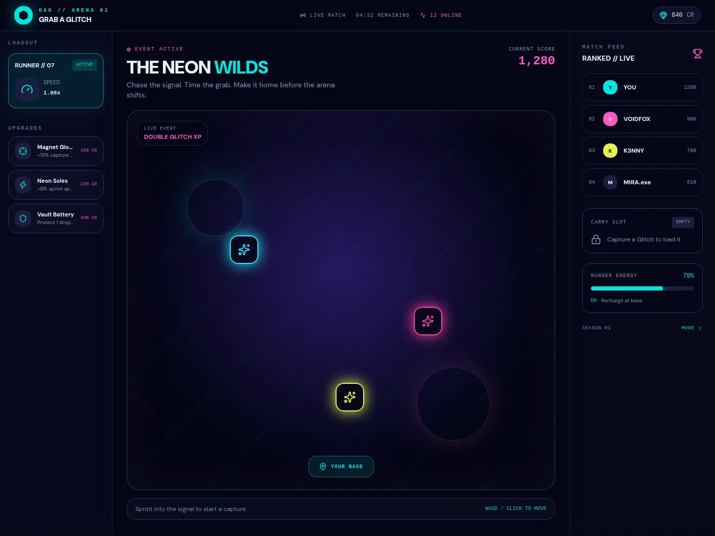 Grab A Glitch Web Prototype