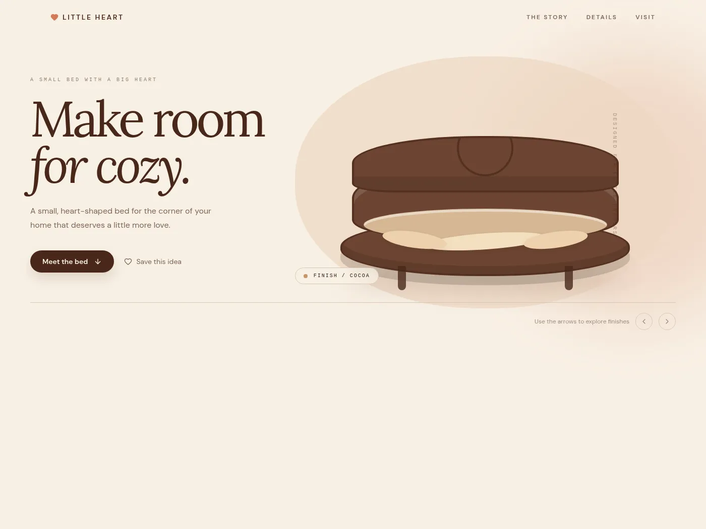 Brown Heart Bed Showcase