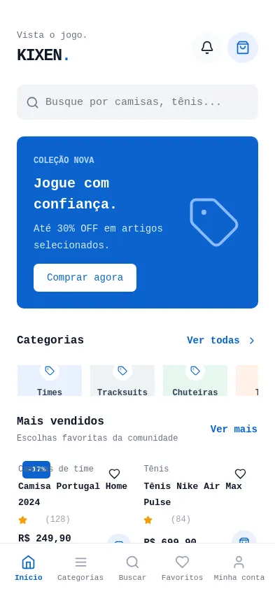 KIXEN Sports Shopping App