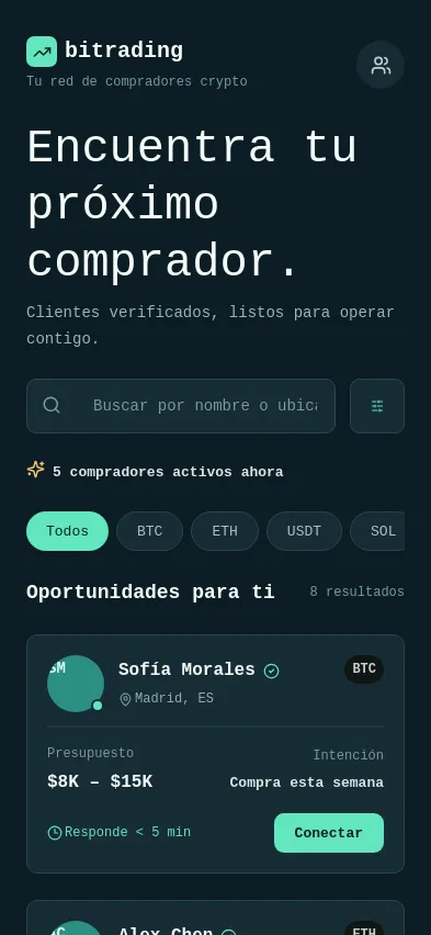 Bitrading Client Finder