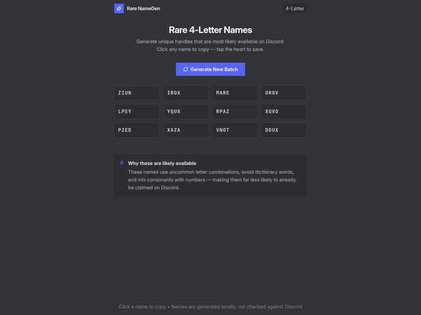 Rare Discord NameGen
