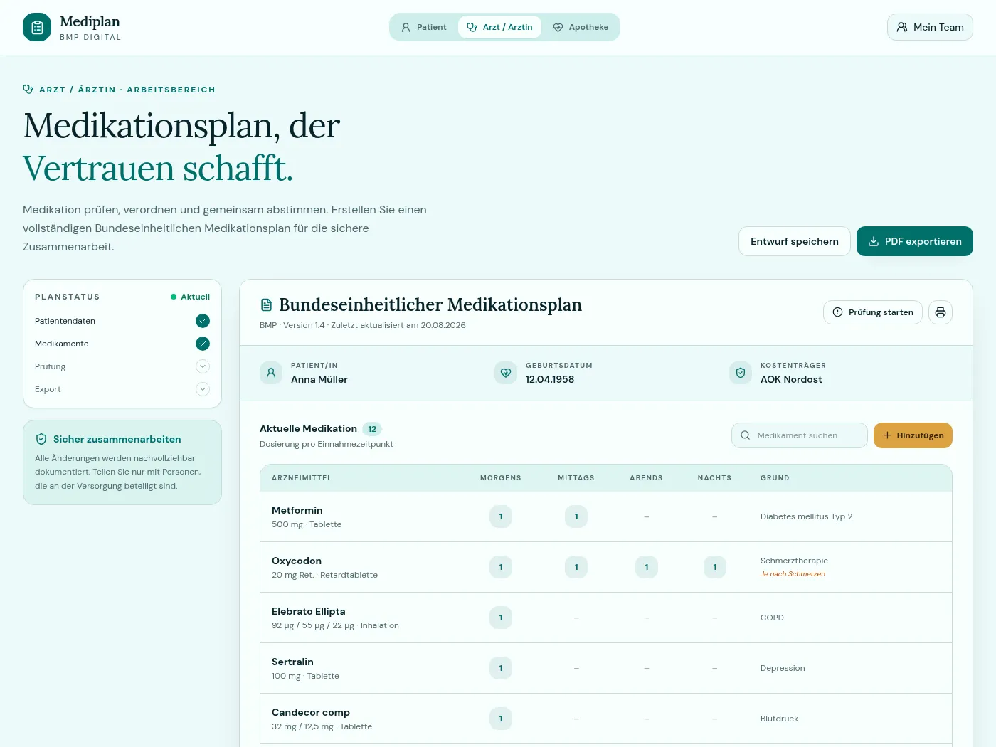 BMP Mediplan Generator