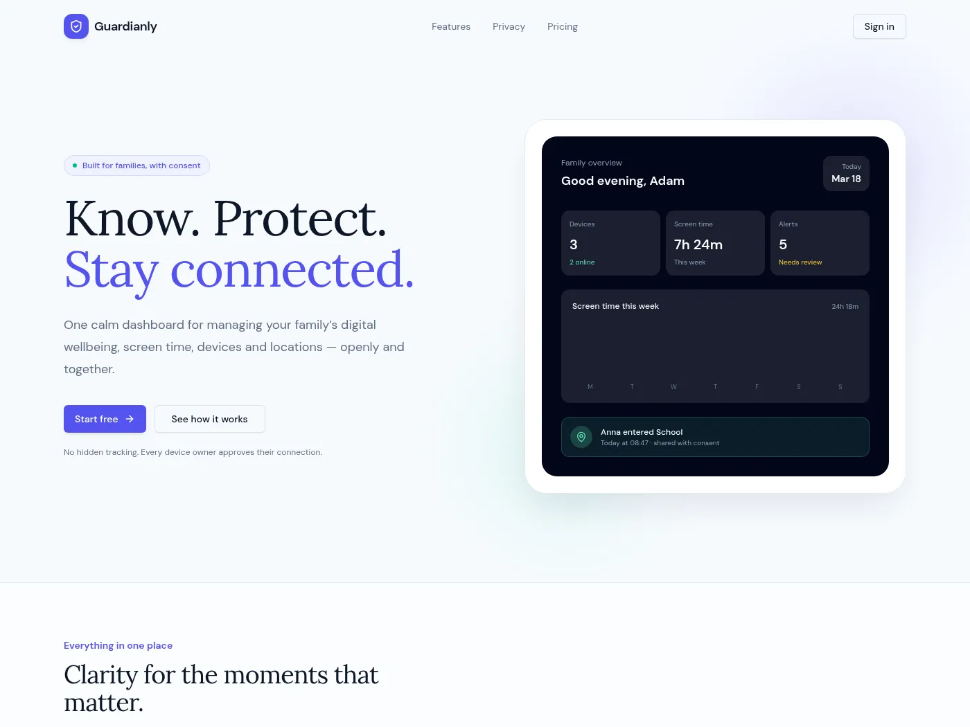 Guardianly: Family Device Monitor
