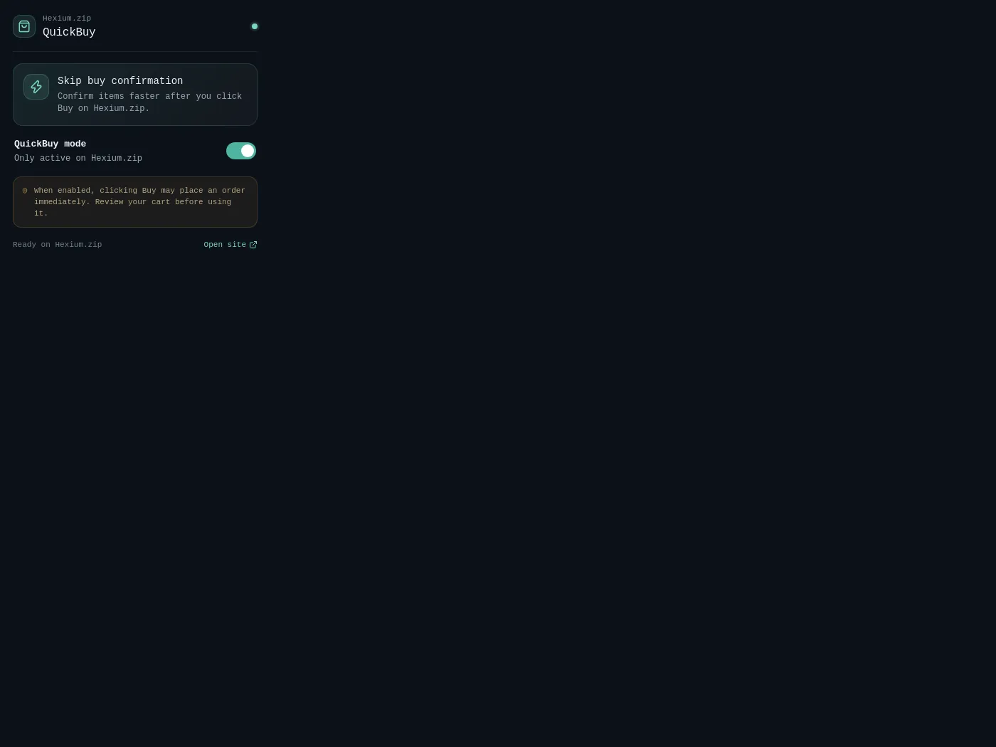 Hexium QuickBuy Extension