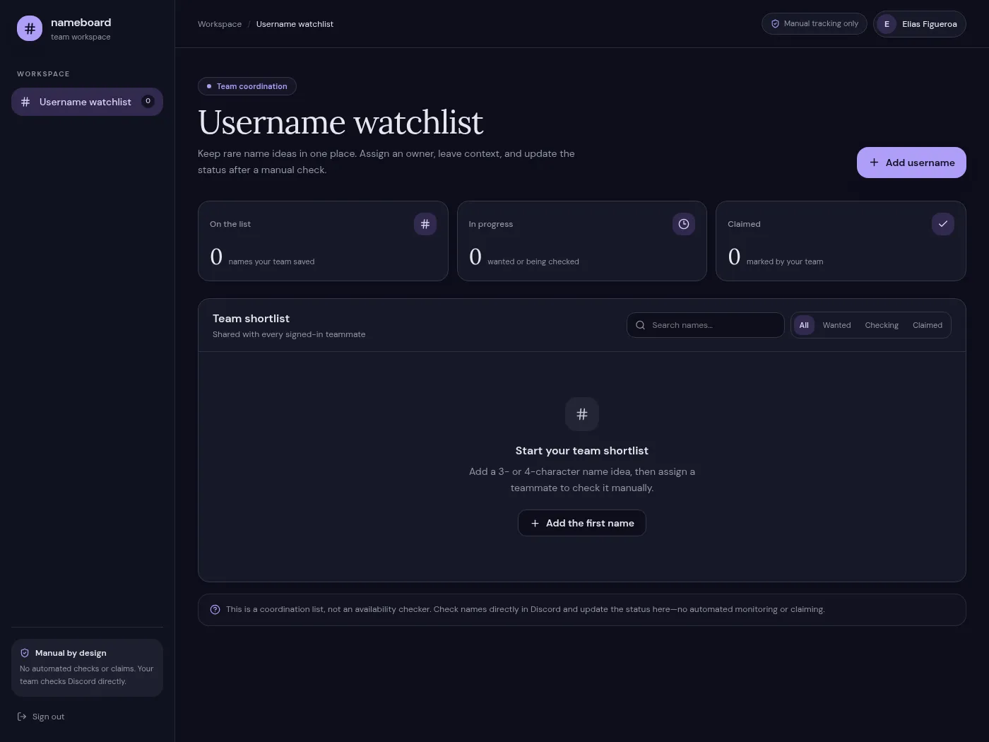Discord Name Hunter