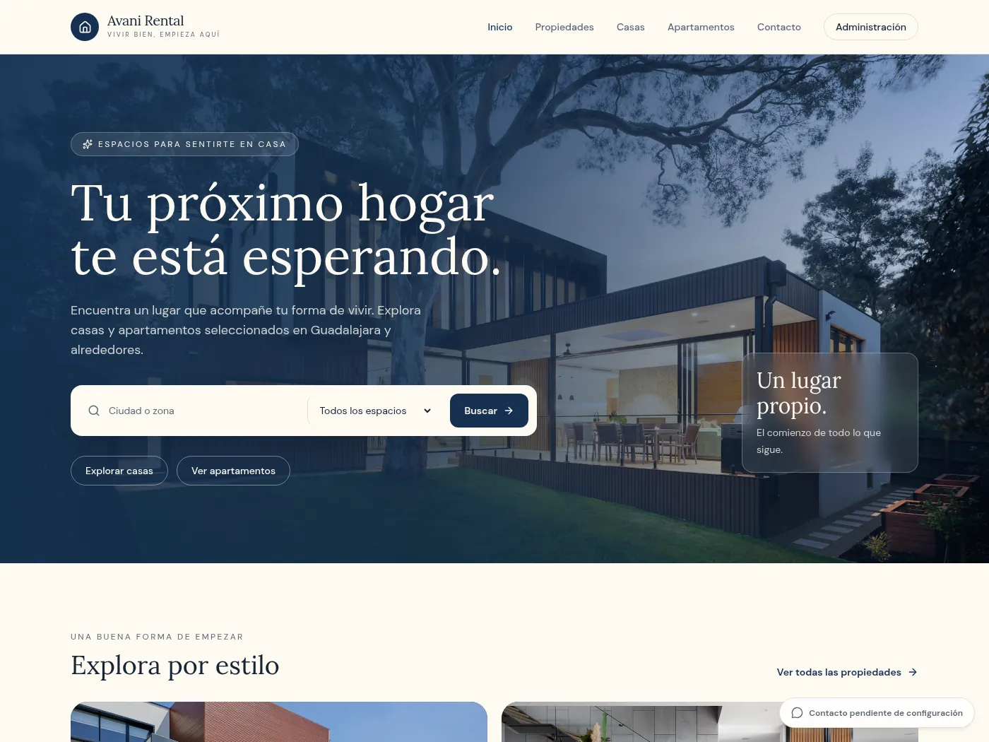 Avani Rental Web Platform