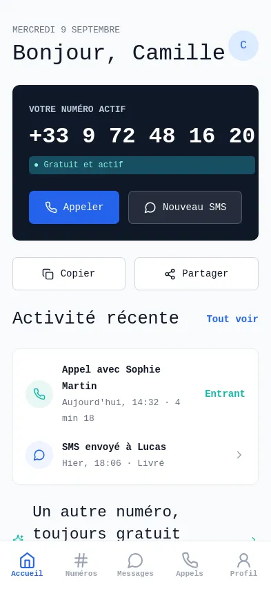 Numea — Second Number App