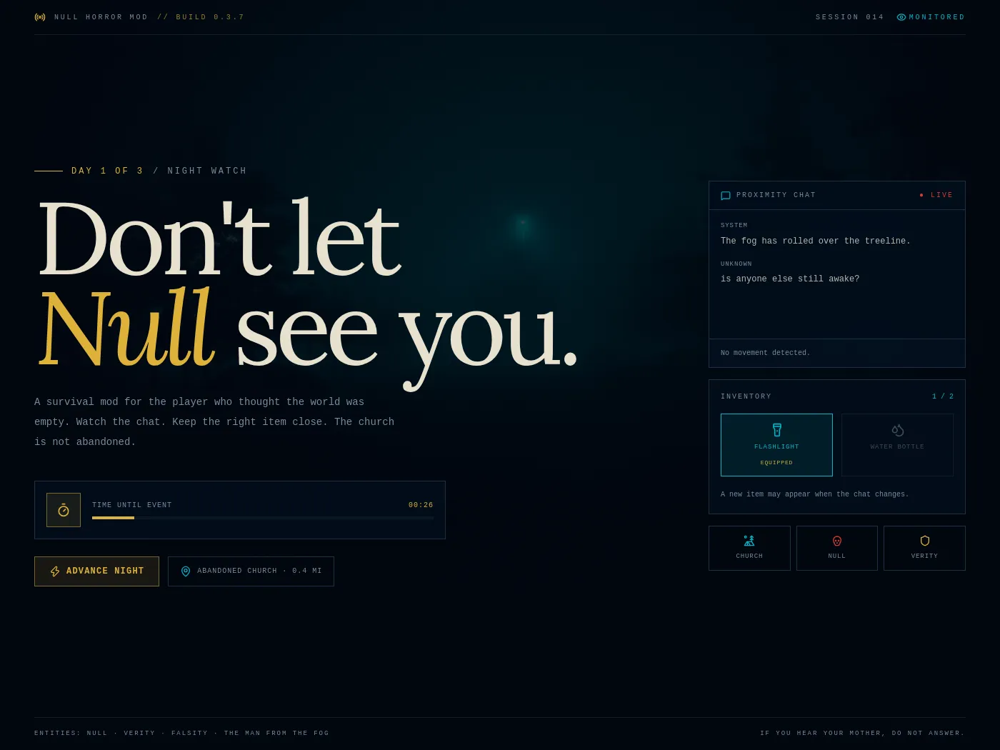 Null Horror Mod Experience