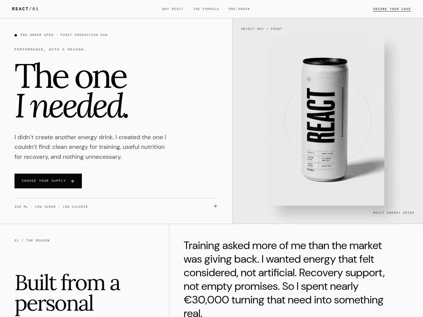 React Energy Drink Checkout