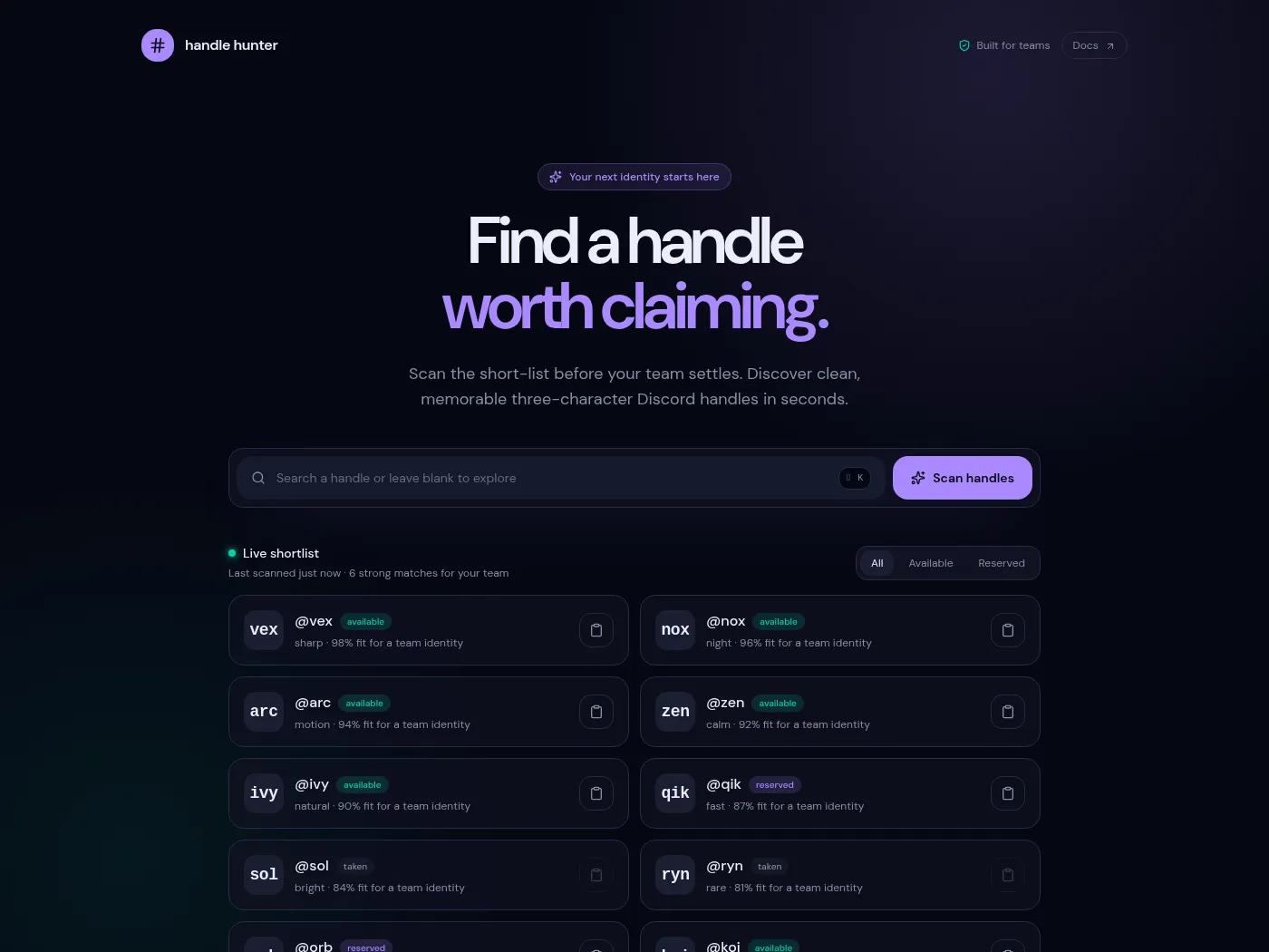 Discord Handle Hunter
