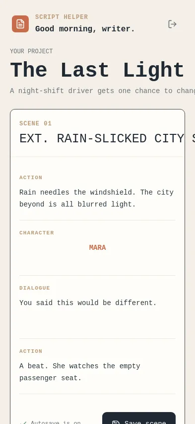 ScriptHelper Mobile
