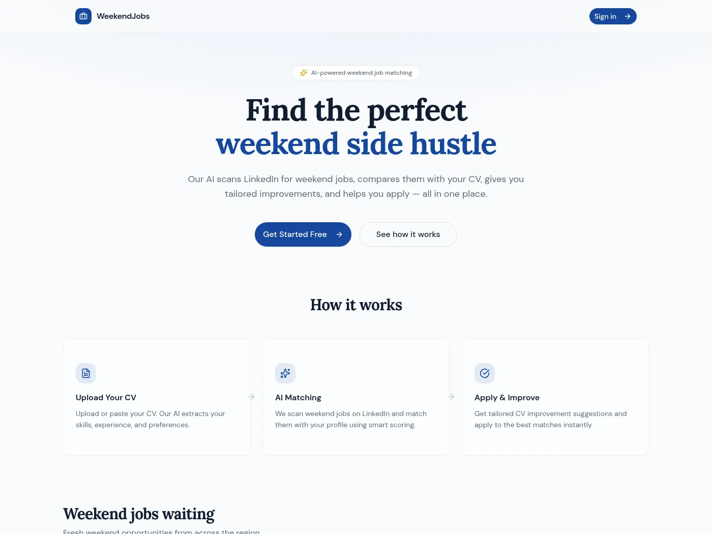 Weekend Job Matcher