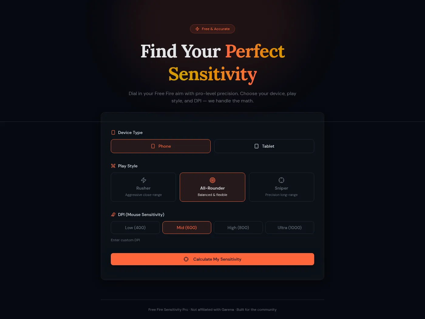 Free Fire Sensitivity Pro