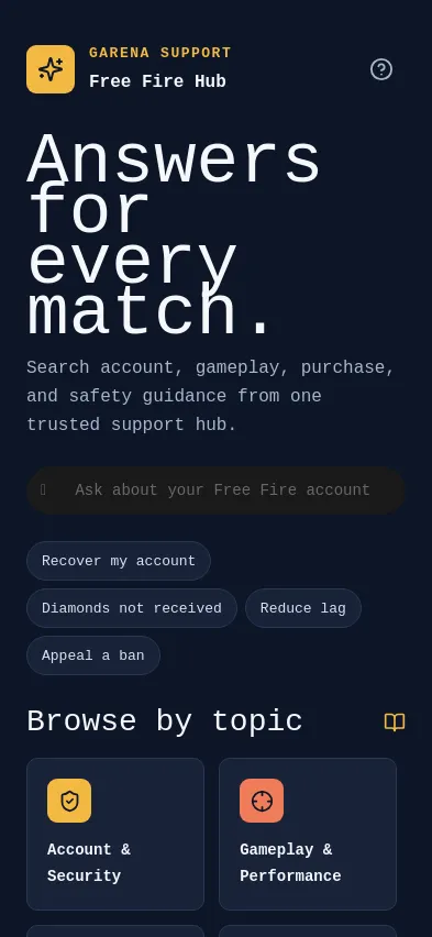 Free Fire Support Hub