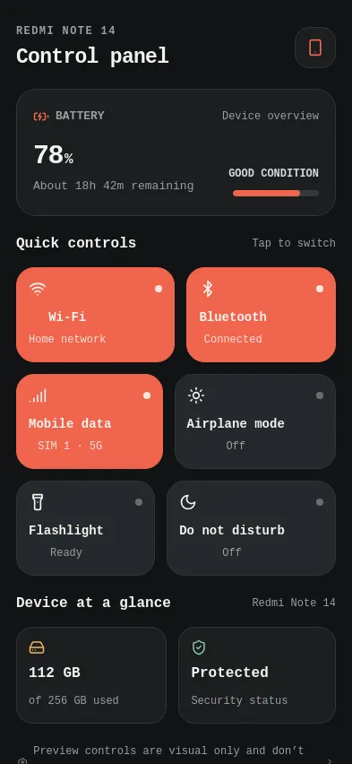 Redmi Note 14 Control