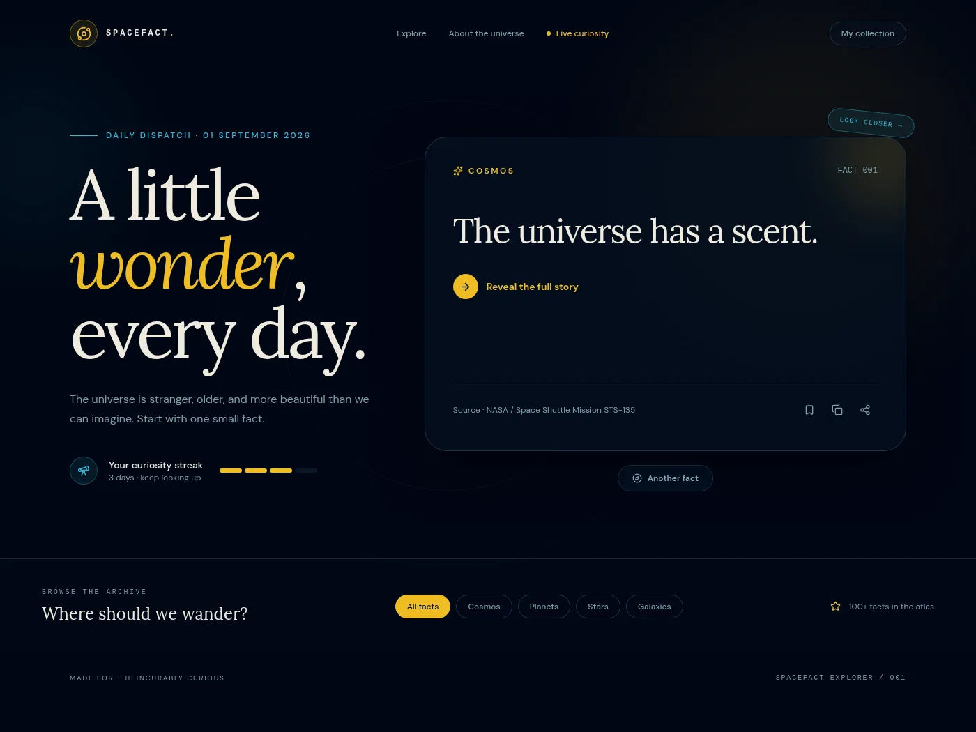 SpaceFact Explorer