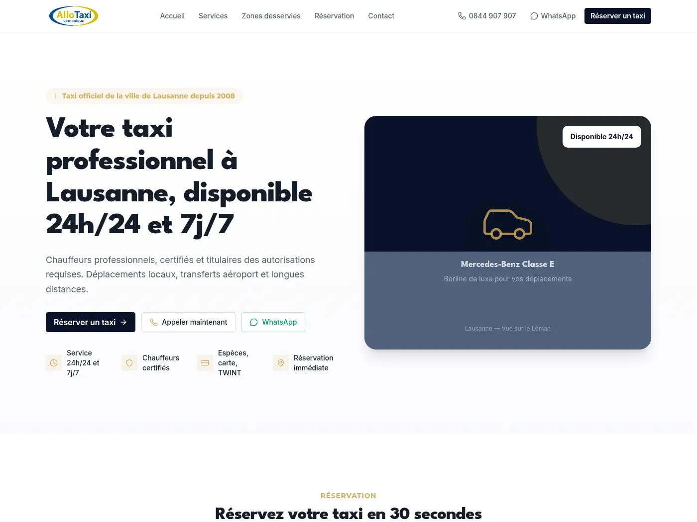 AlloTaxi Lémanique Pro Site