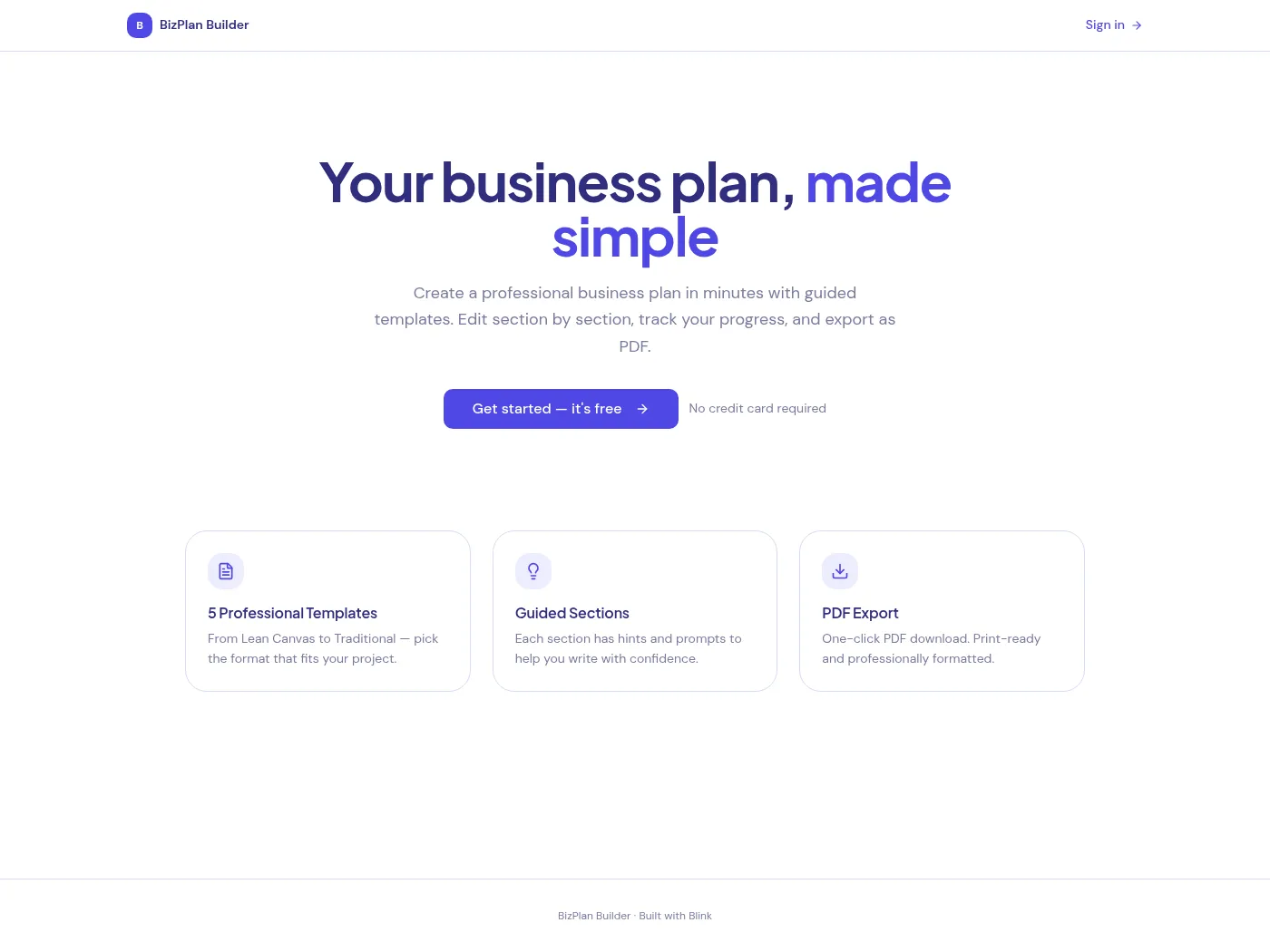 BizPlan Builder
