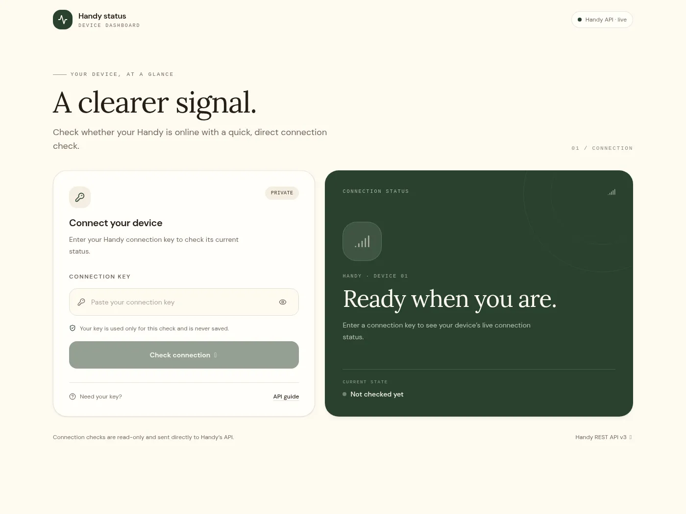Handy Device Dashboard
