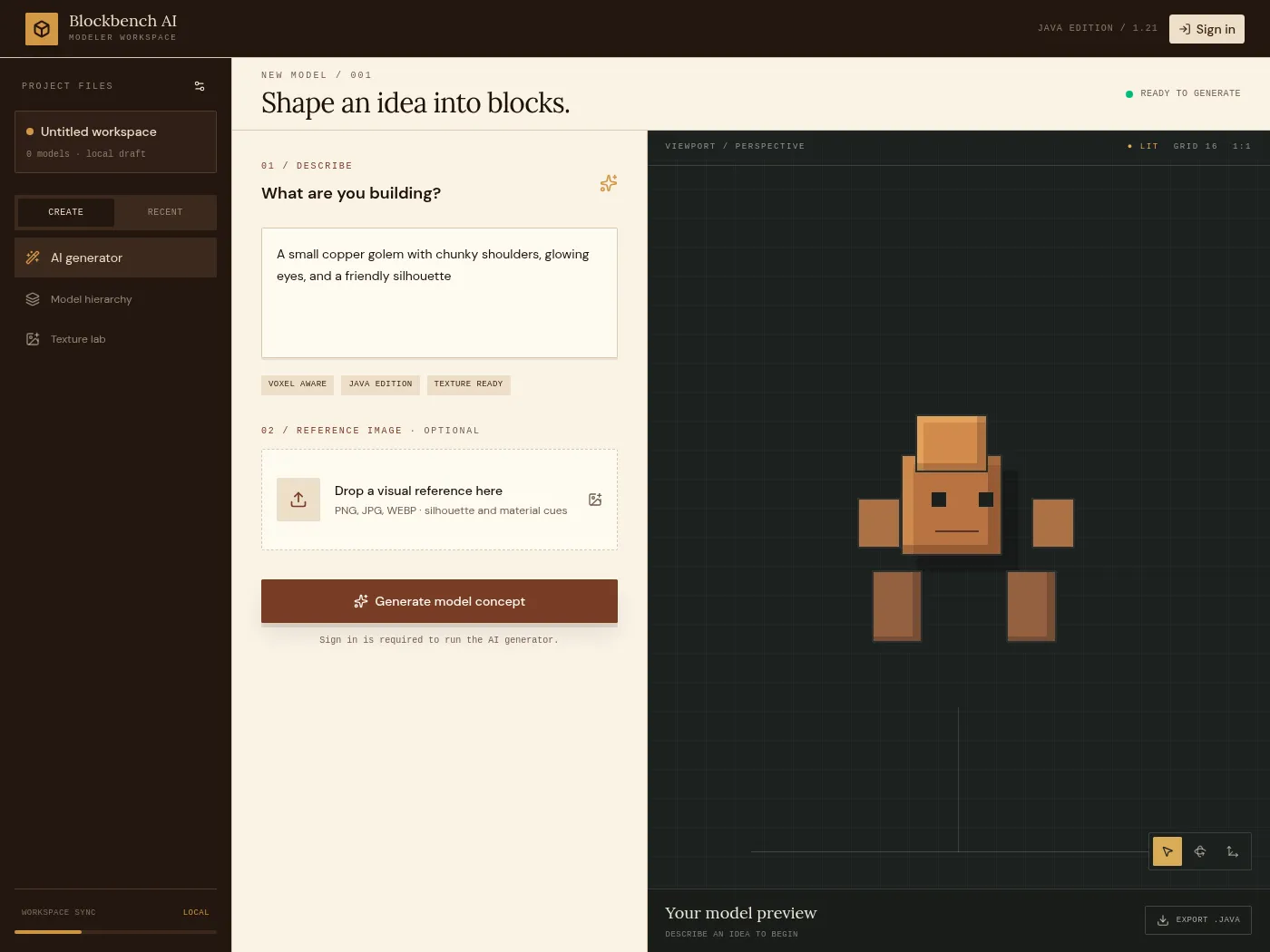 Blockbench AI Modeler
