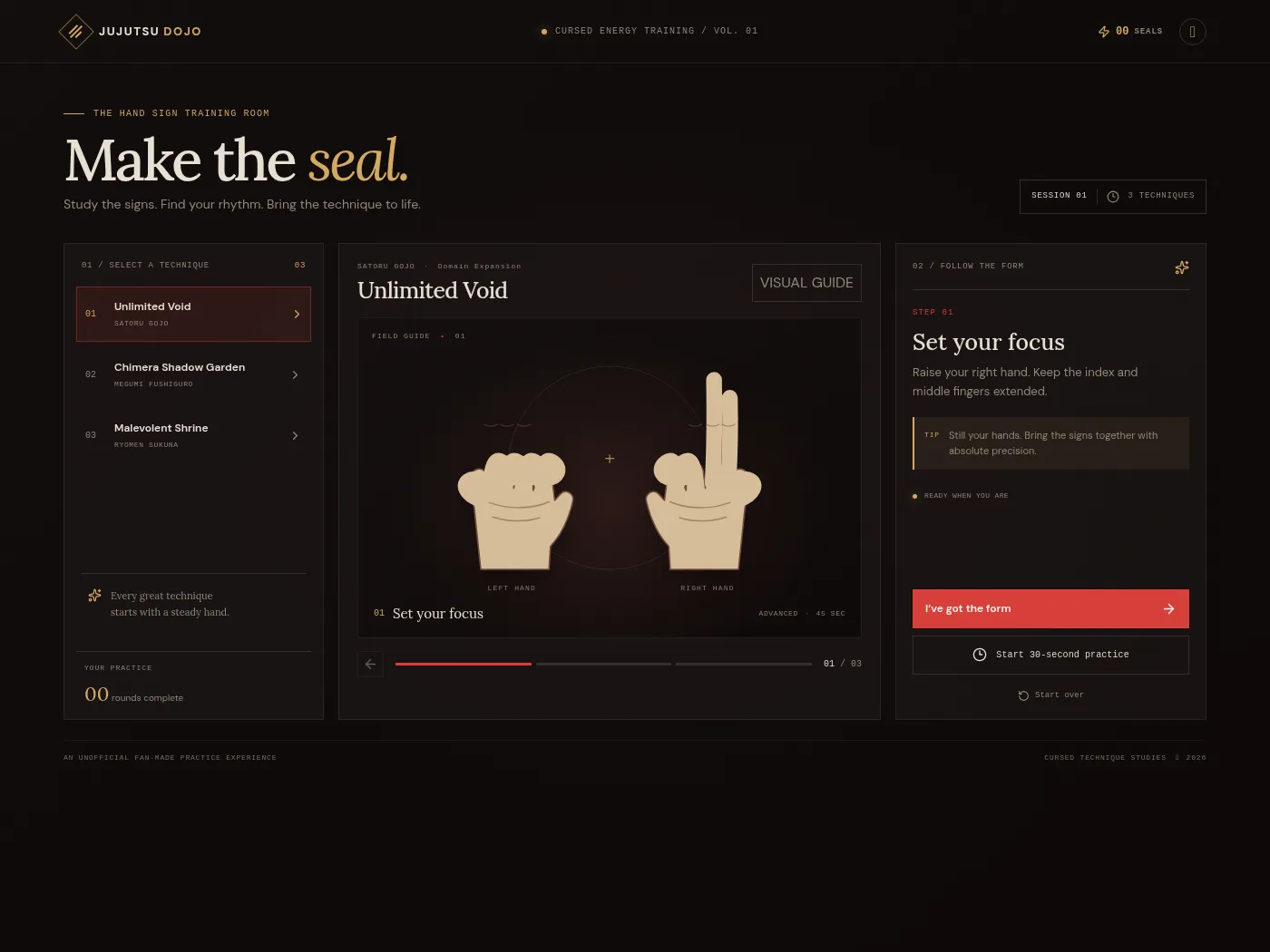 JJK Hand Gesture Simulator