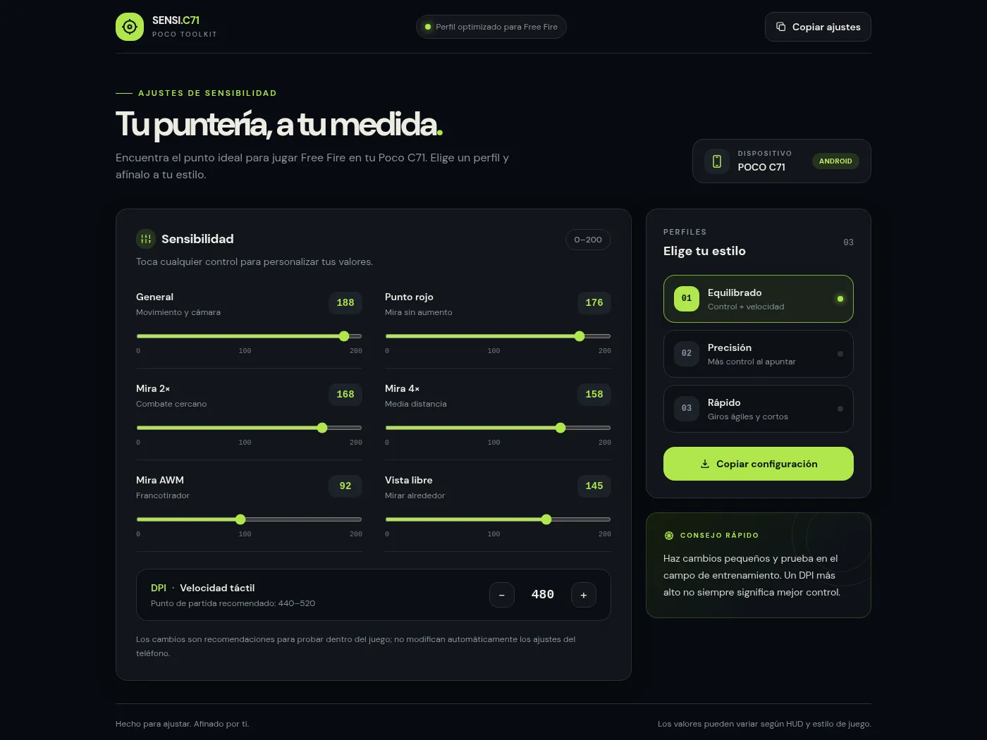 Sensi Poco C71 Toolkit