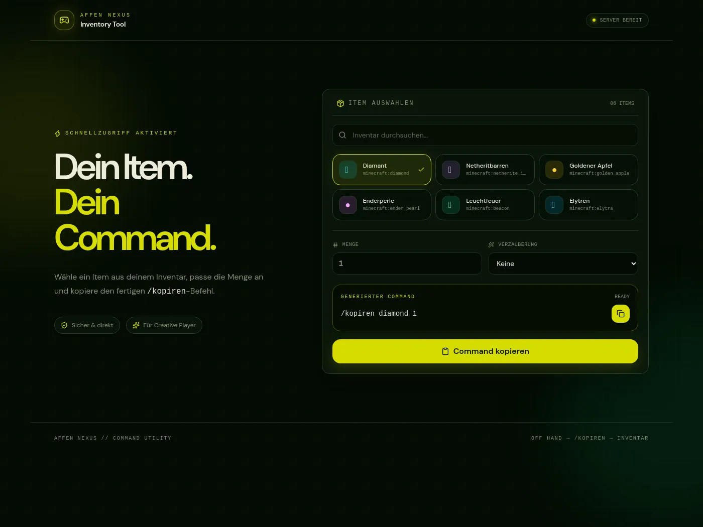 Affen Nexus Inventory Tool