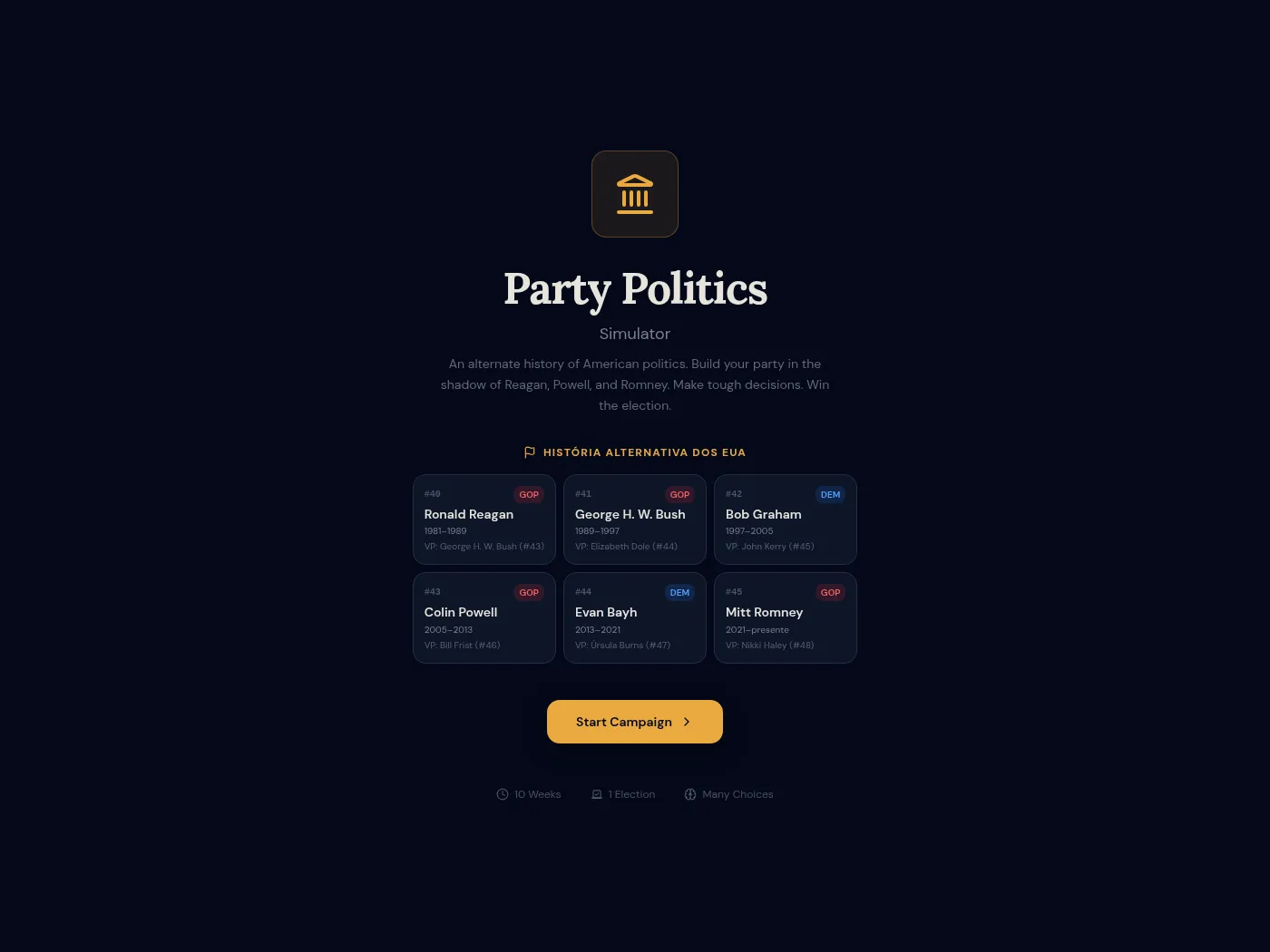 Party Politics Simulator
