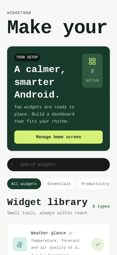WidgetHub for Android