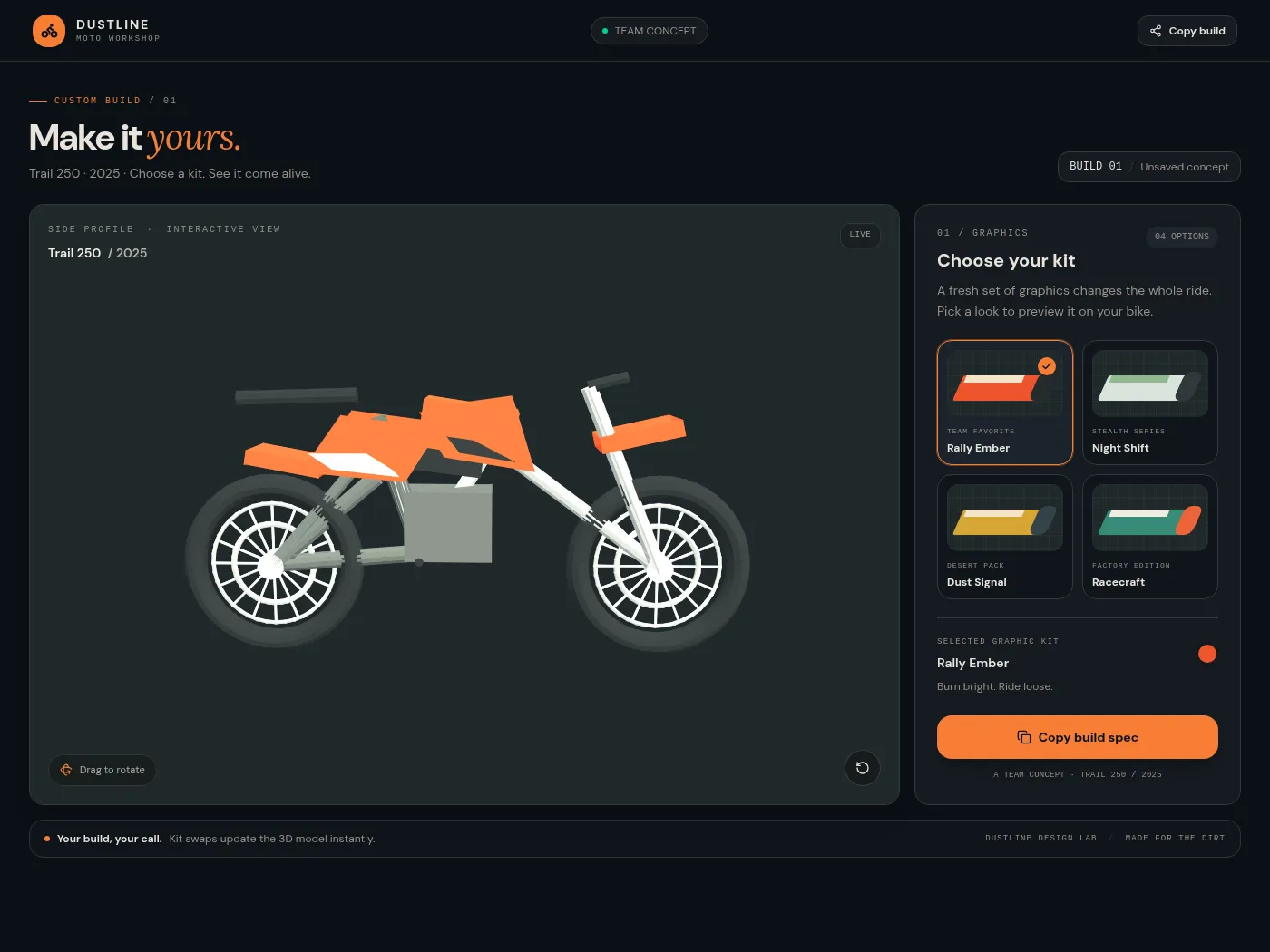 Dirt Bike 3D Customizer