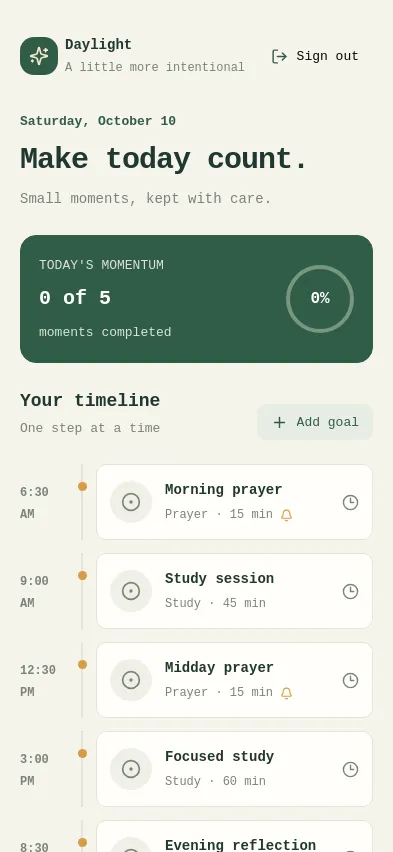 GoalTrack Daily App