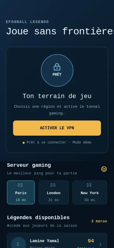 EFooball Legends VPN App