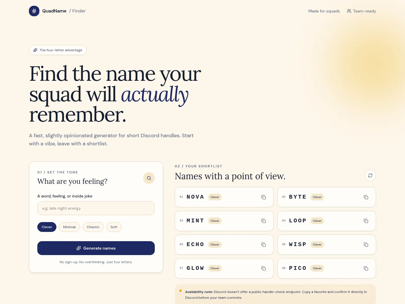 QuadName Finder