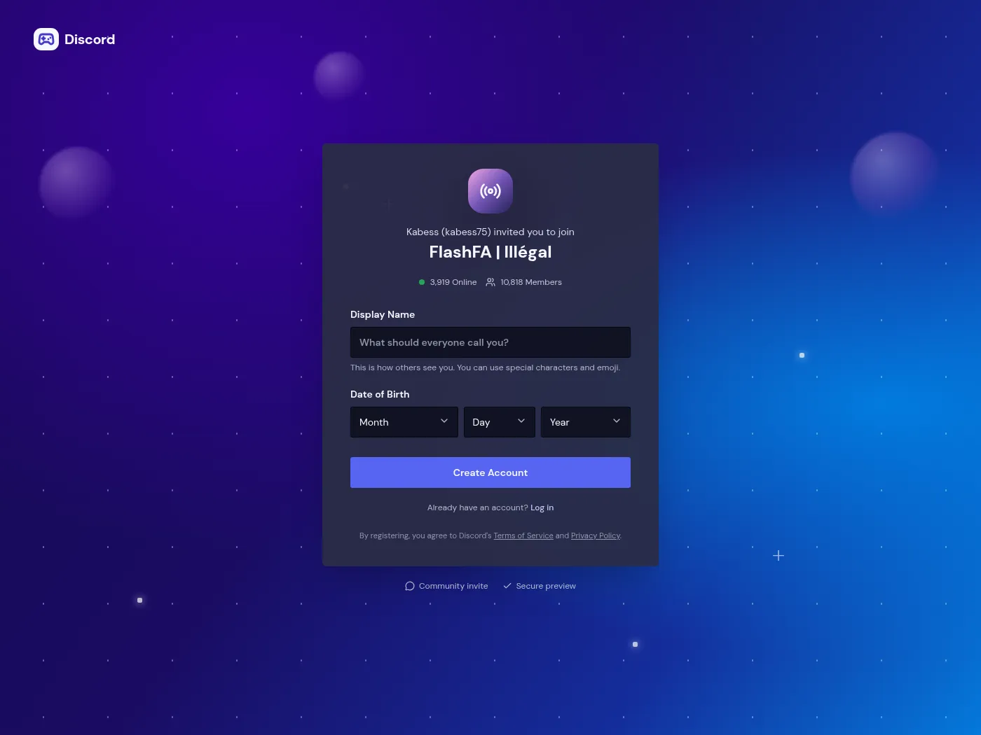Discord Server Landing