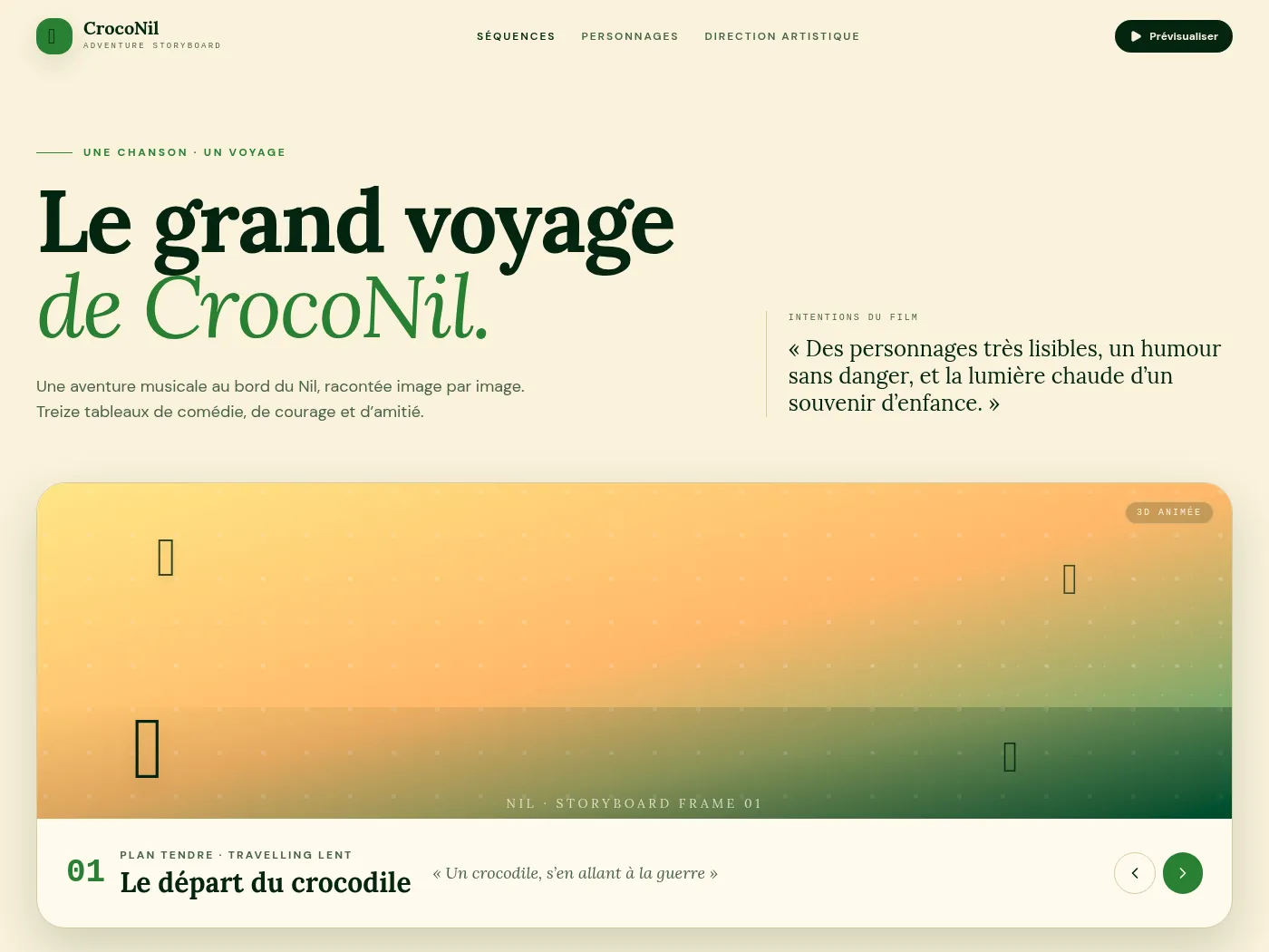 CrocoNil Adventure Storyboard