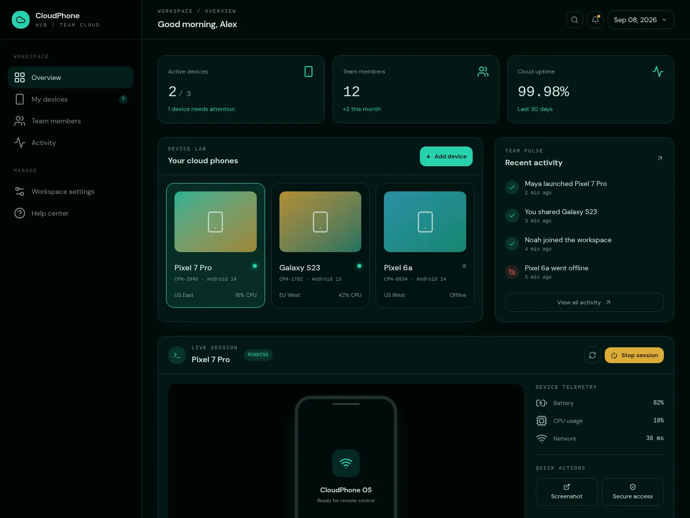 CloudPhone Hub