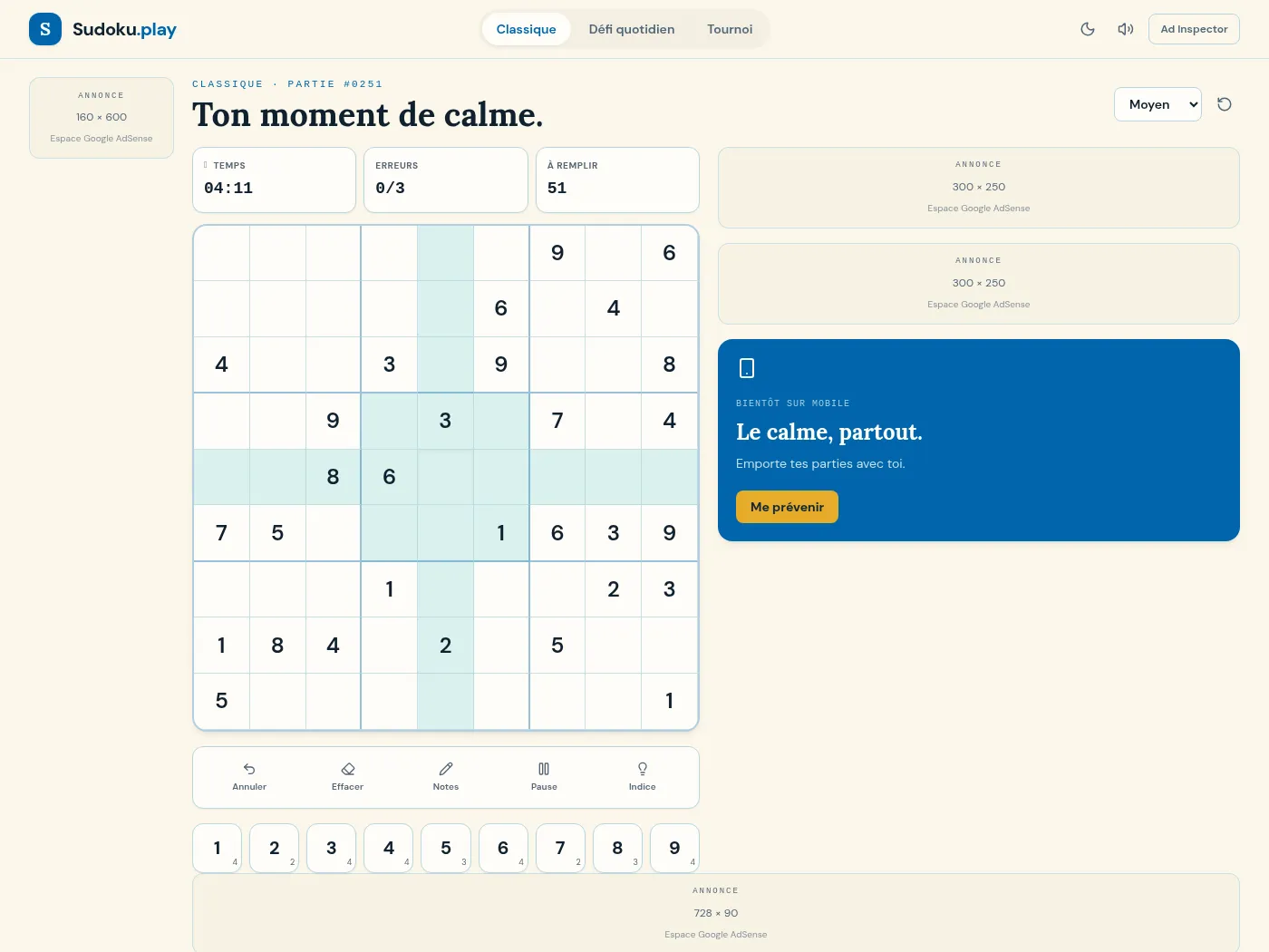 Sudoku.play Web Game