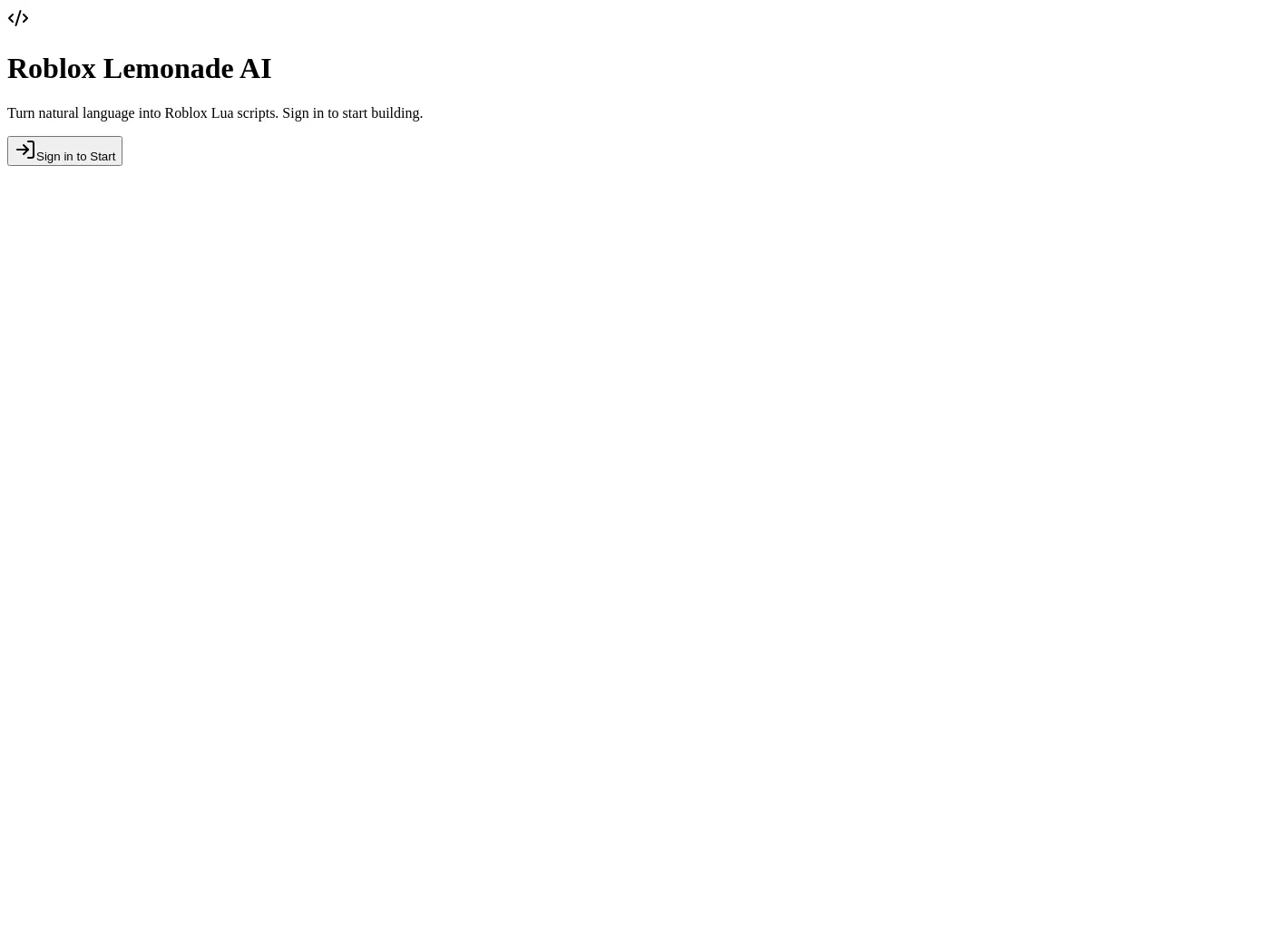 Roblox Lemonade Builder AI